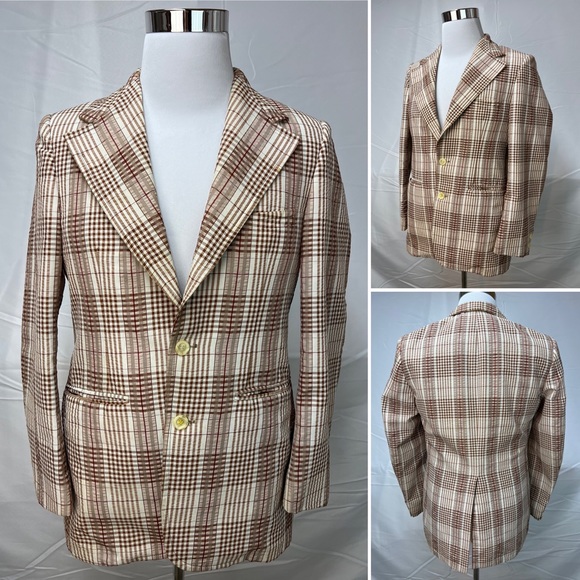 Vintage | Suits & Blazers | Mens Vintage 7s David Blair Brown Red ...